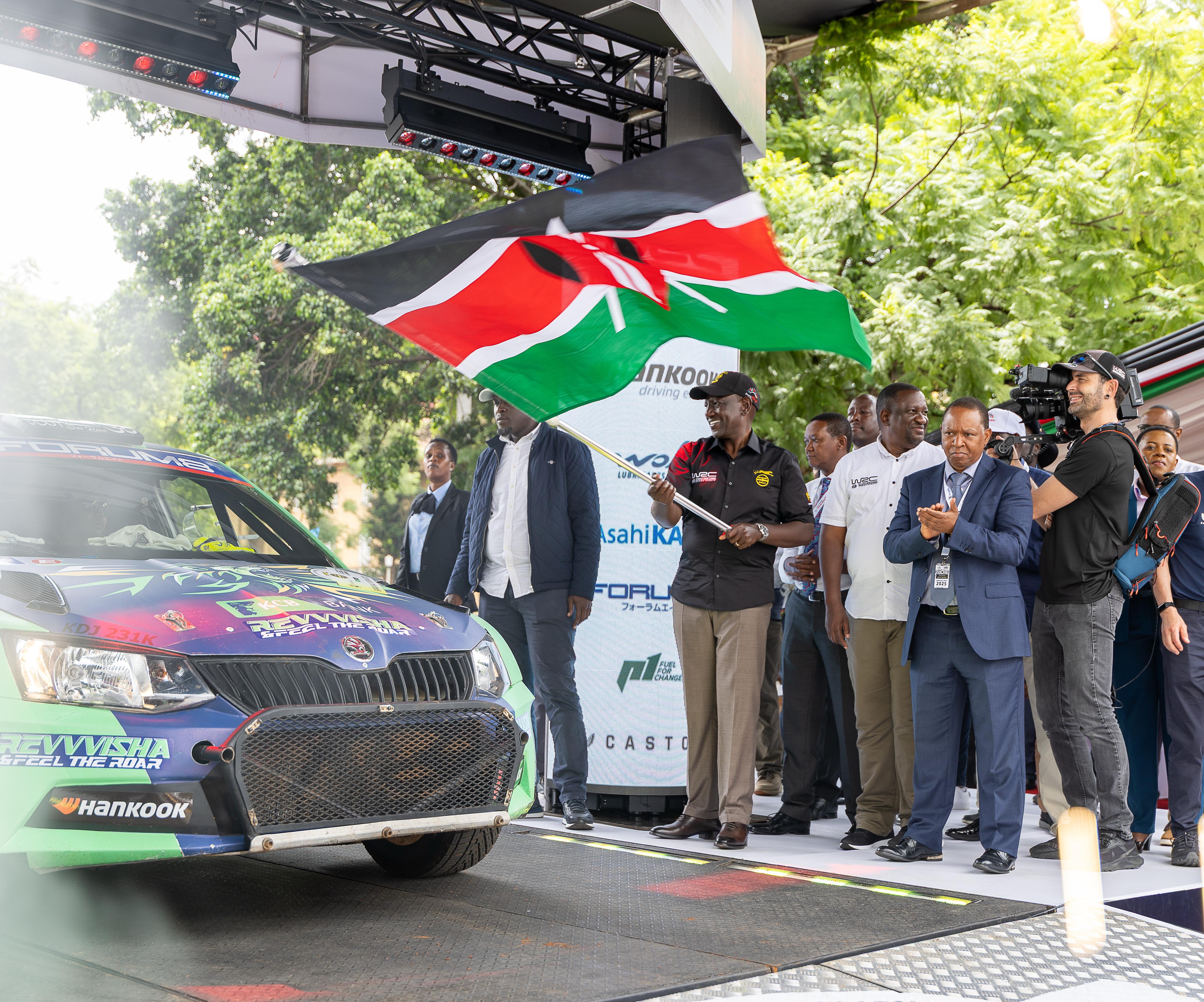 [PHOTOS] The race is on! Ruto flags off WRC Safari Rally 2025 at KICC