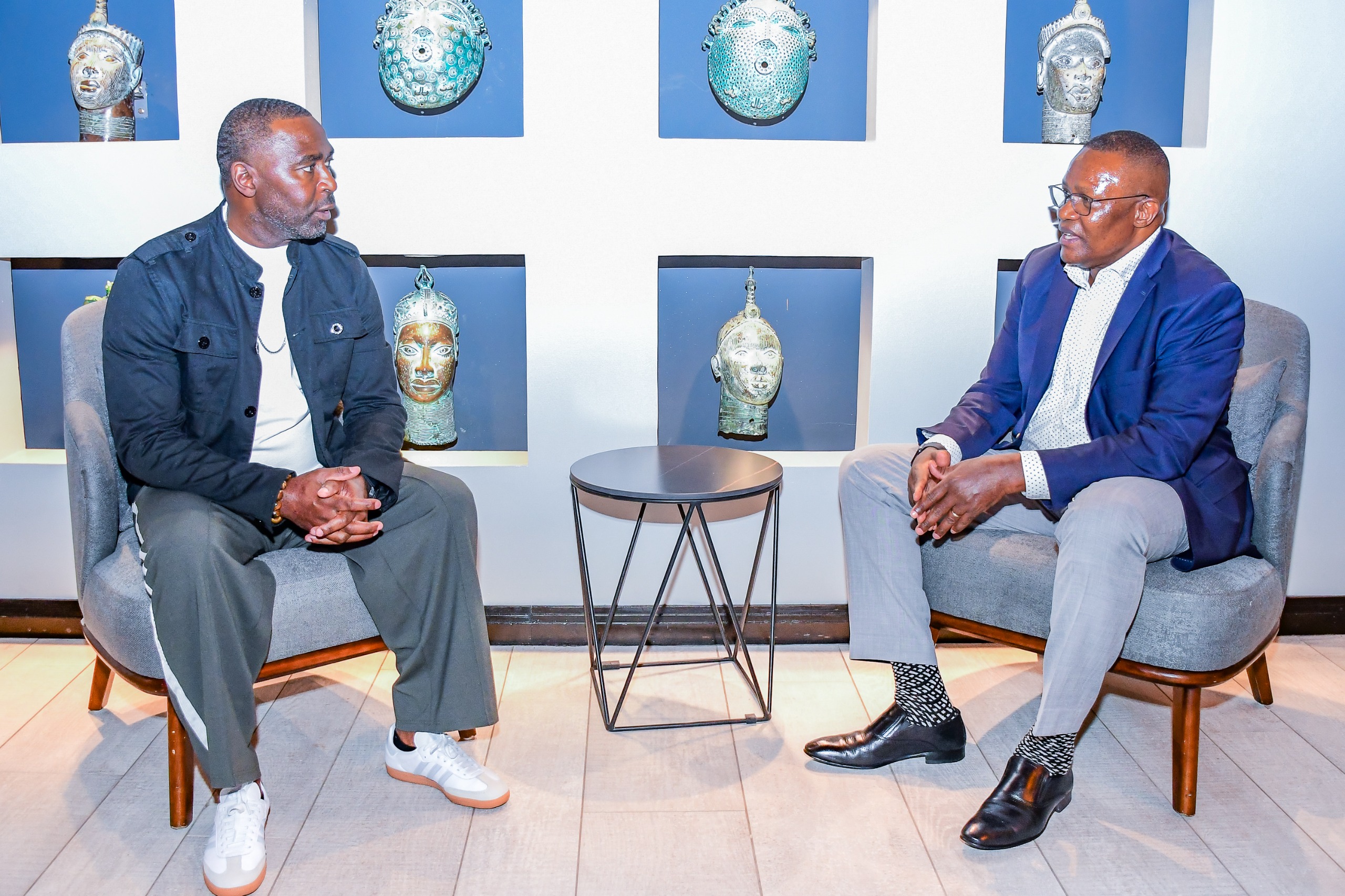 [PHOTOS] Owalo meets former English soccer star Andy Cole