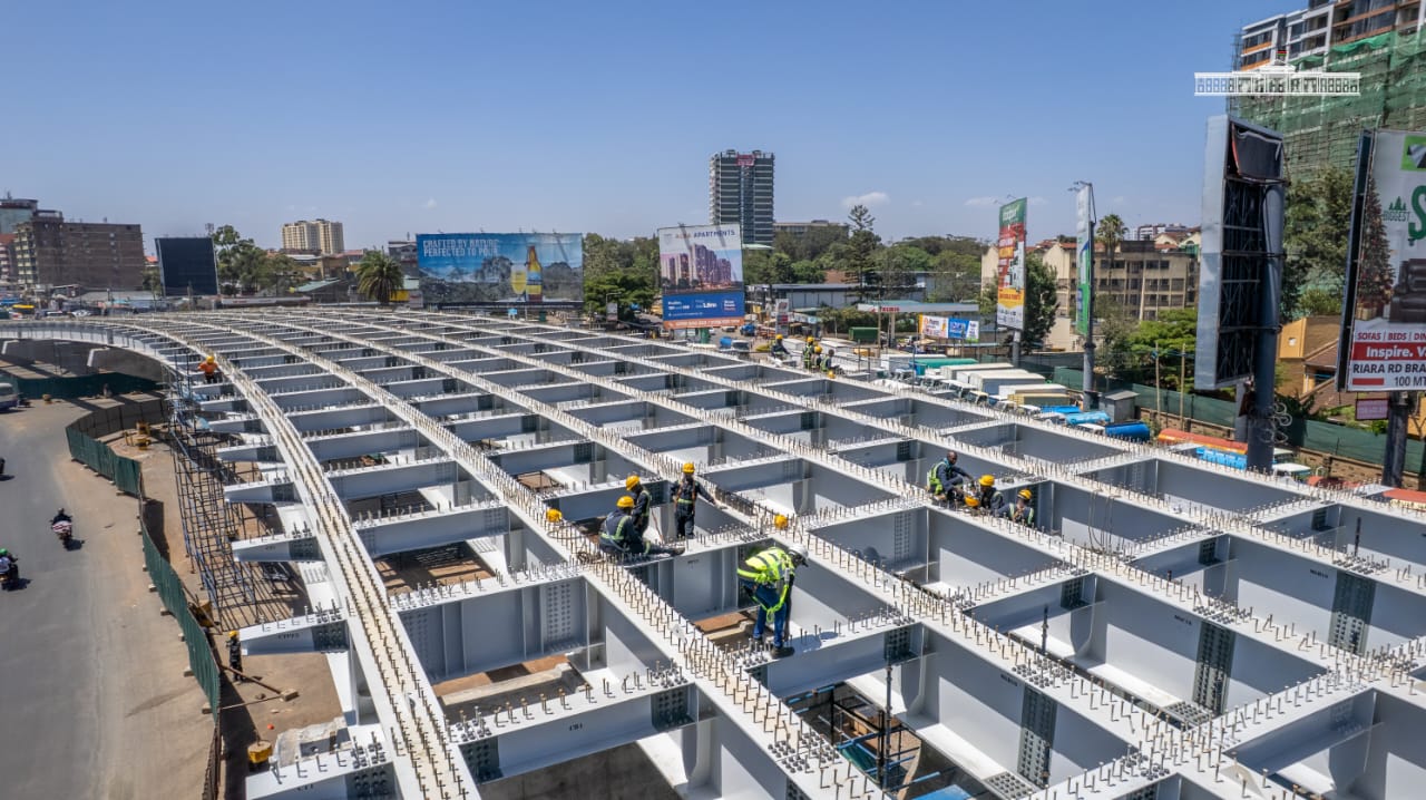 PHOTOS: Ngong Road-Naivasha Road flyover takes shape as steel works ...