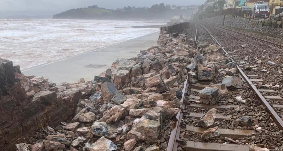 Storm damage forces closure of railway line